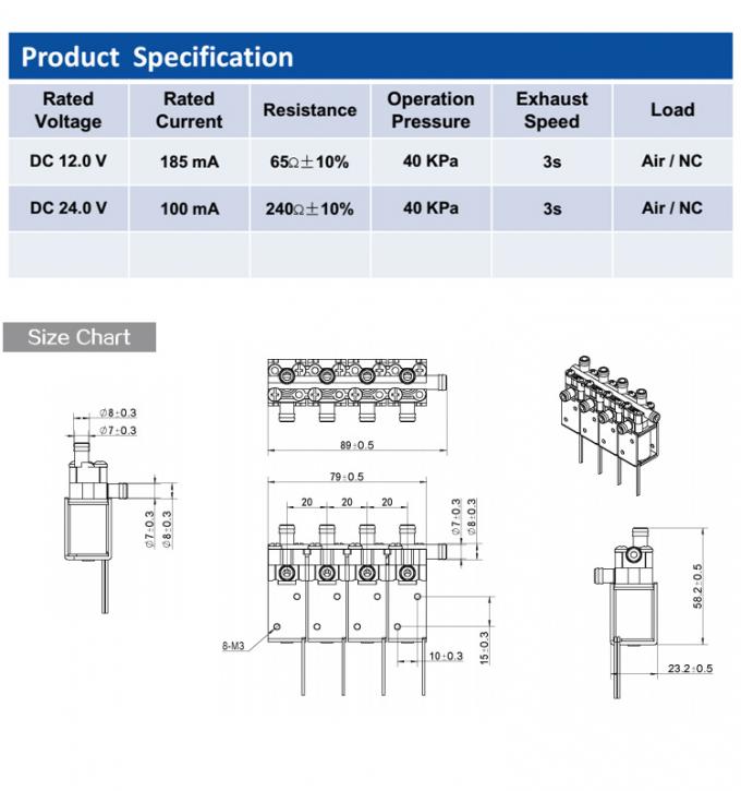 F0515-4L 24VDC 100mA Two Way Solenoid Valve